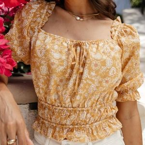 Lush | Tops | New Mirabel Blouse In A Mustard Color | Poshmark